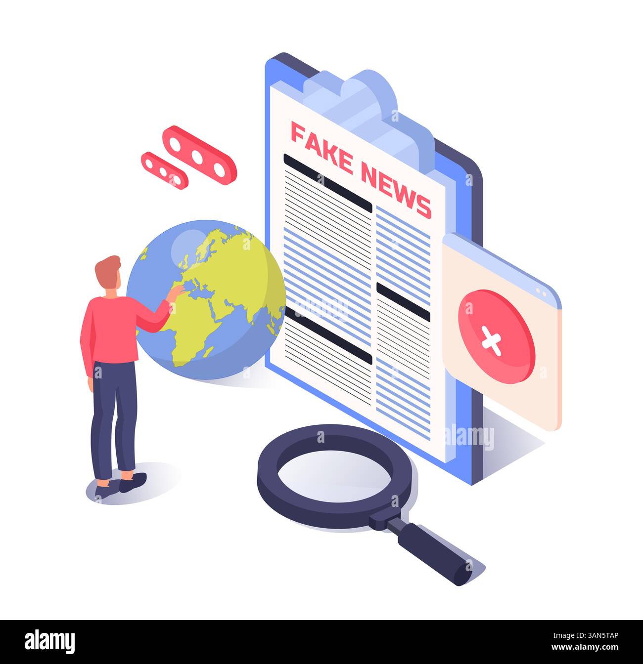 Fake news investigation concept vector. Vector illustration Stock ...