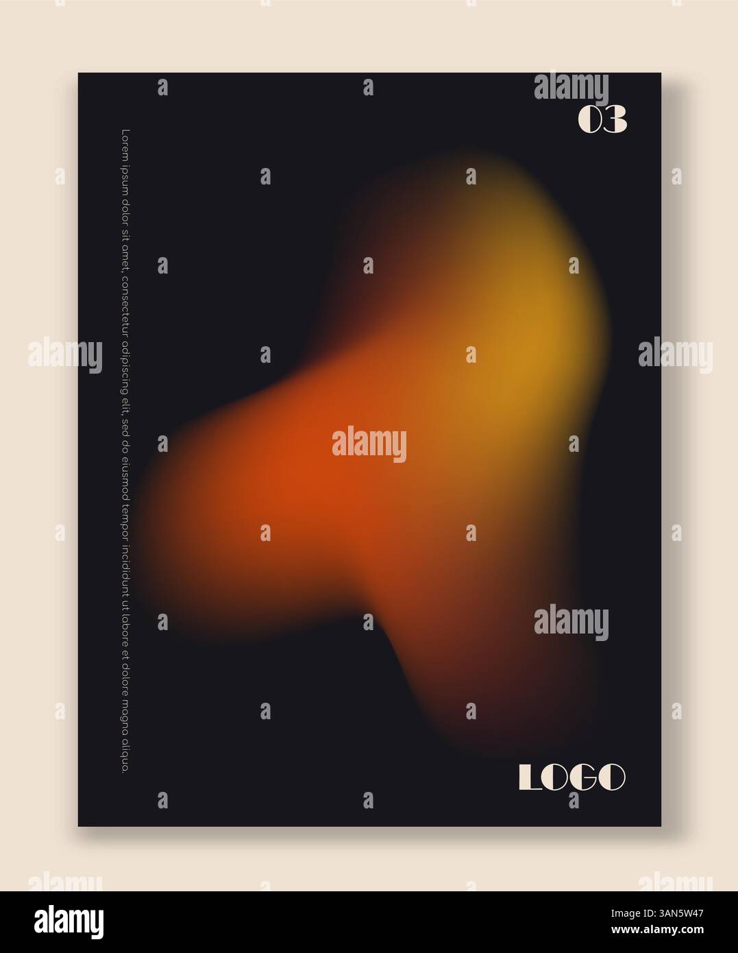 Abstract orange shape on black background. Vector illustration Stock ...