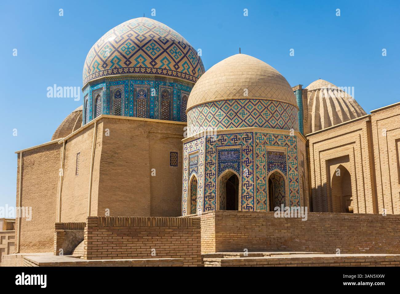 View of the Shah-i-Zinda Ensemble in Samarkand, Uzbekistan. Mausoleums ...
