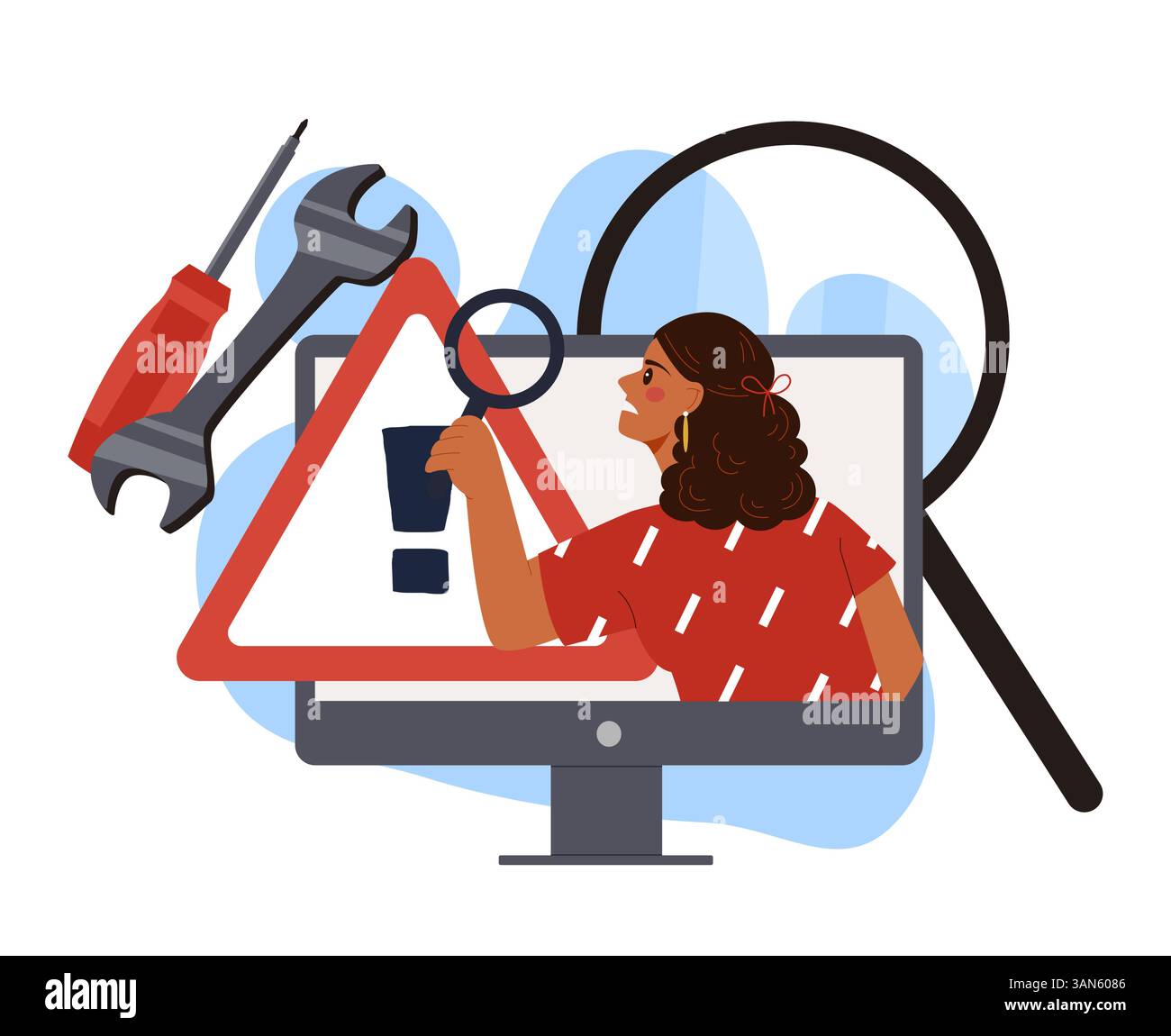 Computer troubleshooting concept art. Vector illustration Stock Vector ...