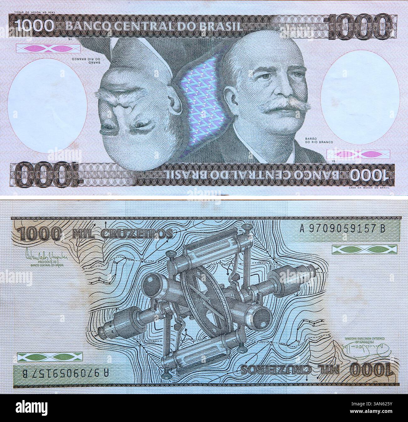 brazilian antiques bill with baron rio branco portrait, chanceler.used ...