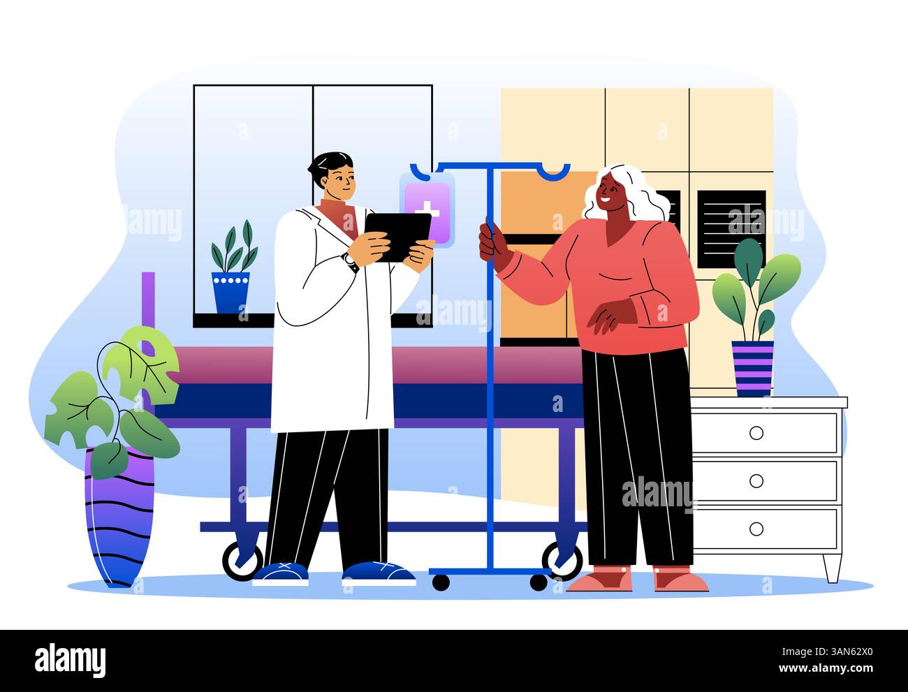 Nurse iv hospital patient Cut Out Stock Images & Pictures - Alamy