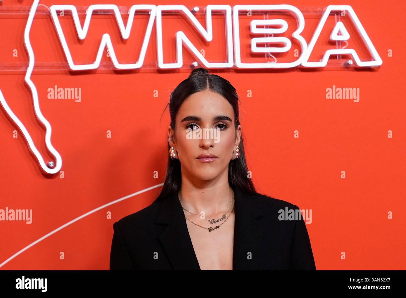 Notre Dame's Sonia Citron poses before the WNBA basketball draft ...