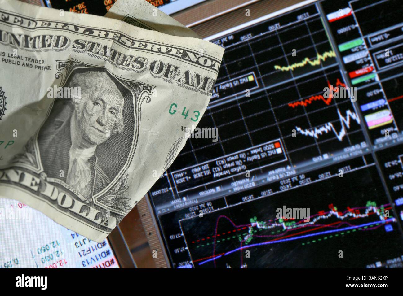 Stock market graph with dollars banknote Stock Photo - Alamy