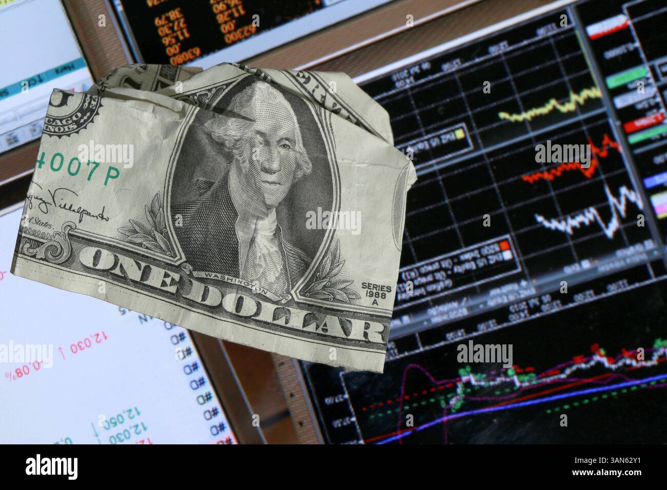 Stock market graph with dollars banknote Stock Photo - Alamy