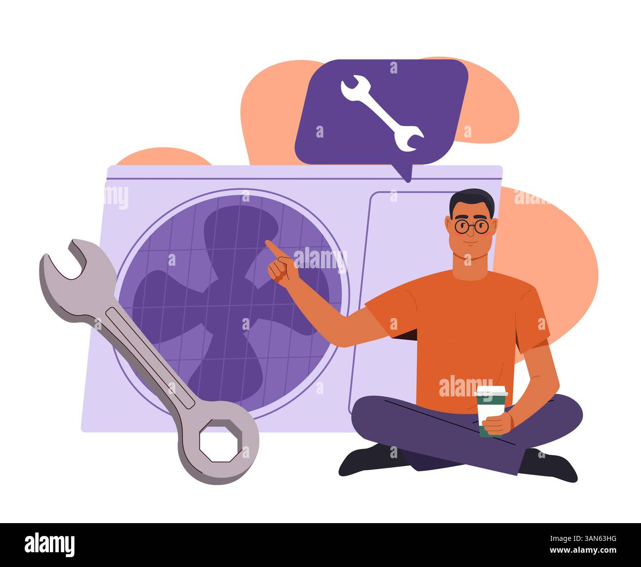 Technician heating system Cut Out Stock Images & Pictures - Alamy