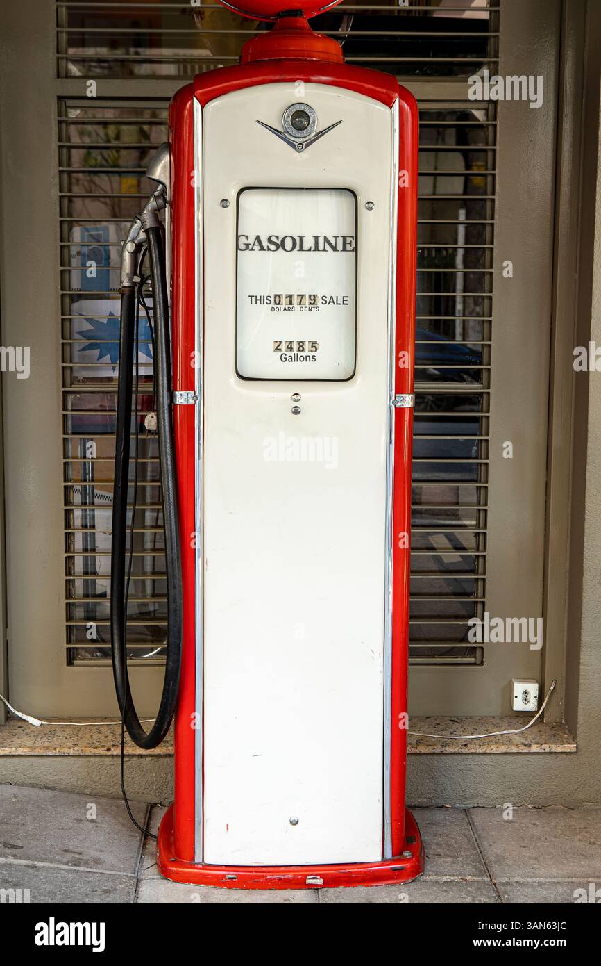 Vintage old gasoline fuel pump Stock Photo - Alamy