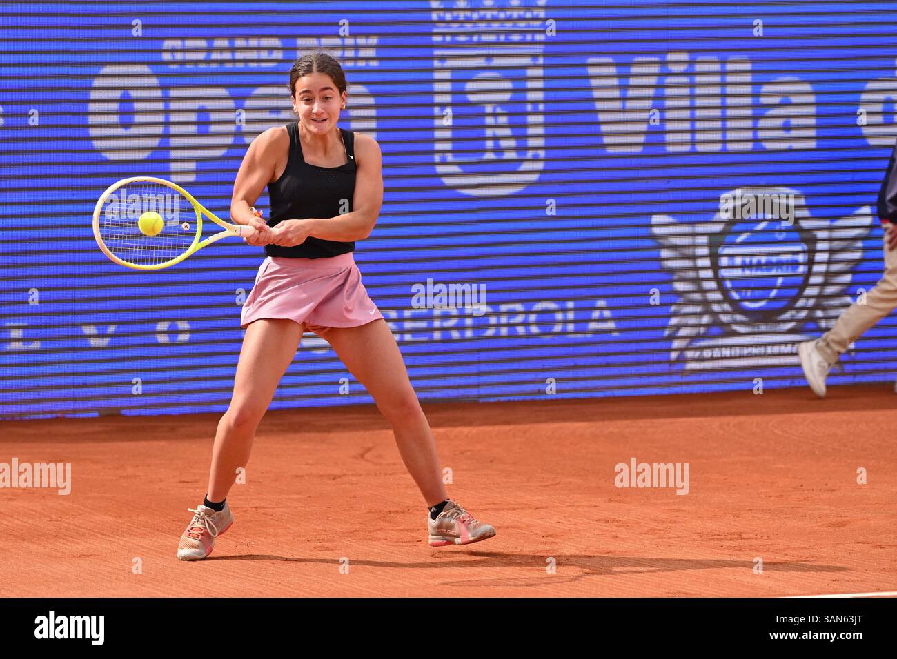 Madrid, Madrid, Spain. 14th Apr, 2025. MARIA JIMENEZ PEREZ (ESP) playing match of the X ITF W100 ...