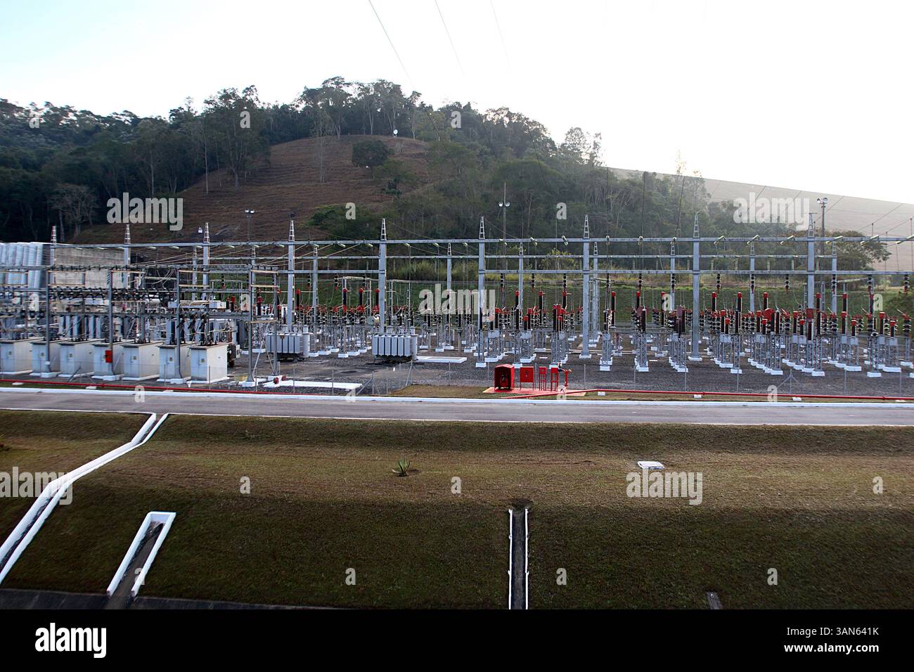 electric power distribution station in countryside of Brazil Stock ...