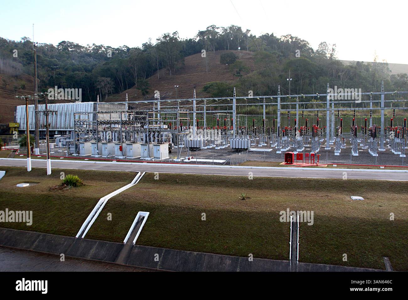 electric power distribution station in countryside of Brazil Stock ...