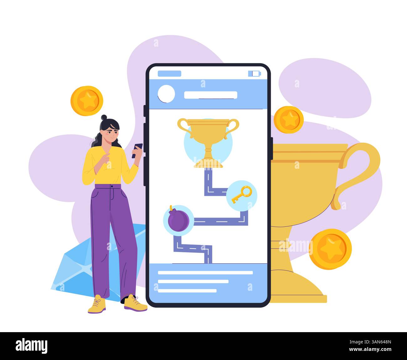 Gamification app achievement concept. Vector illustration Stock Vector Image & Art - Alamy
