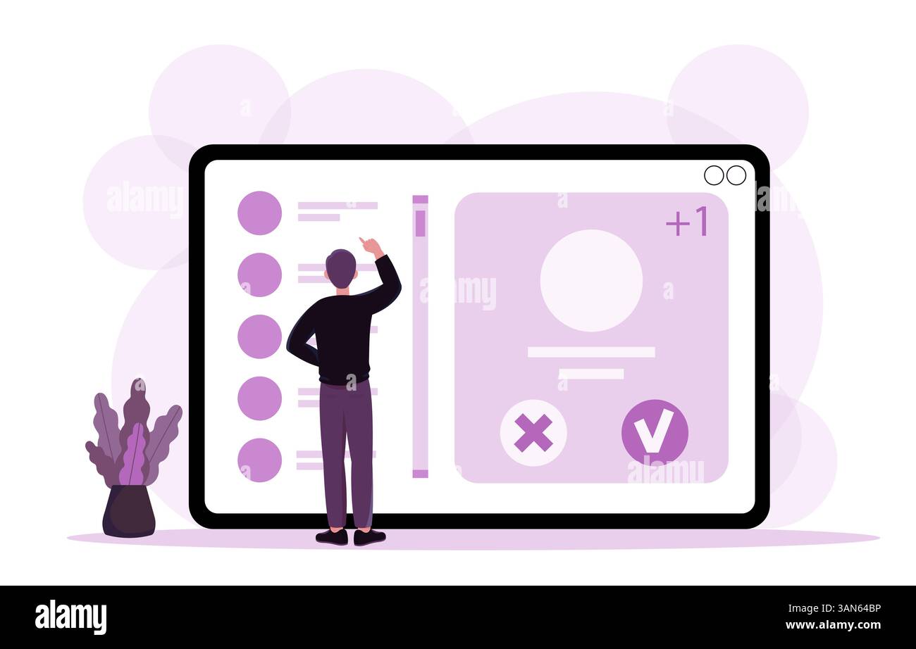 User interacting with digital interface. Vector illustration Stock Vector Image & Art - Alamy