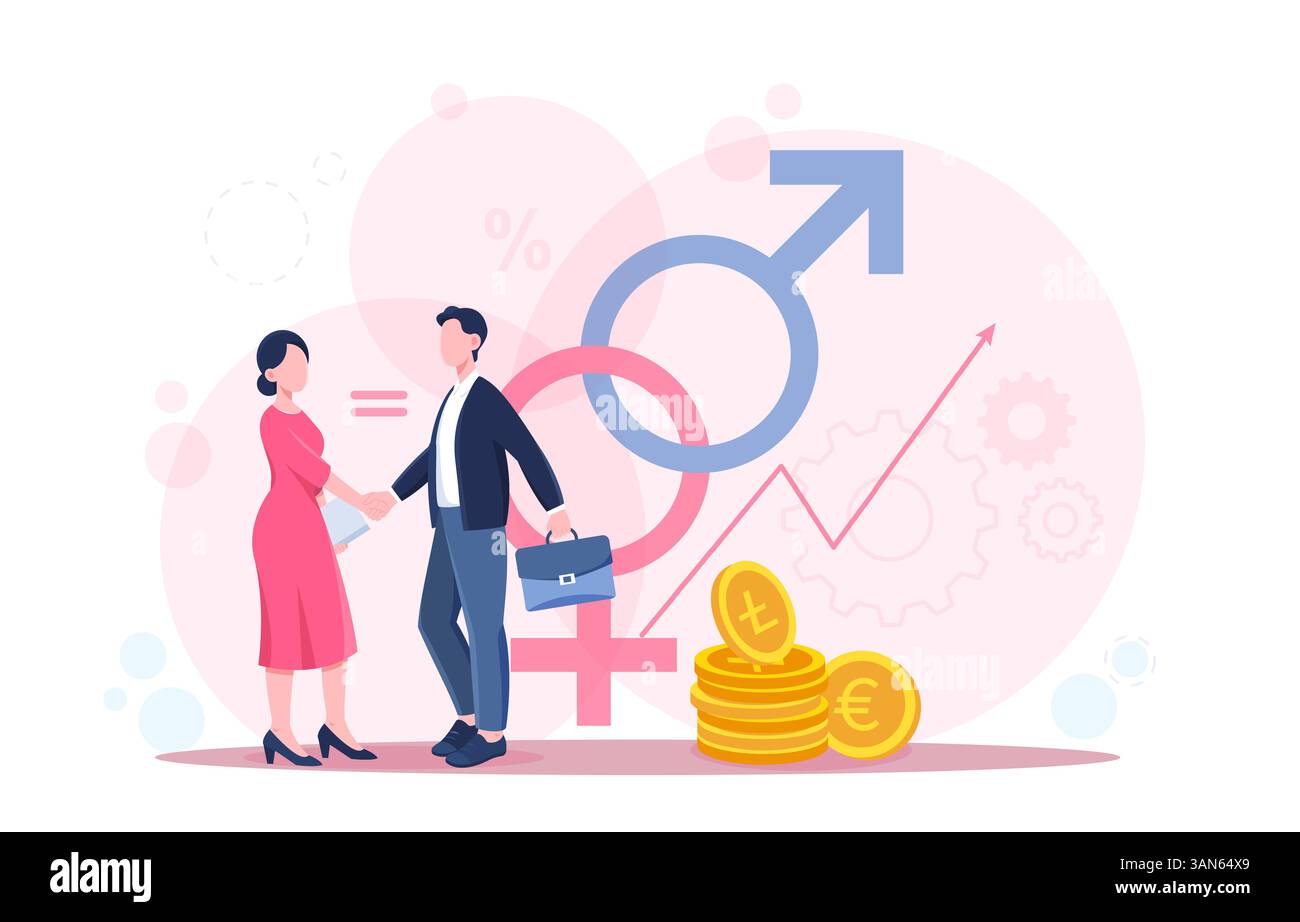 Gender equality in business concept. Vector illustration Stock Vector ...