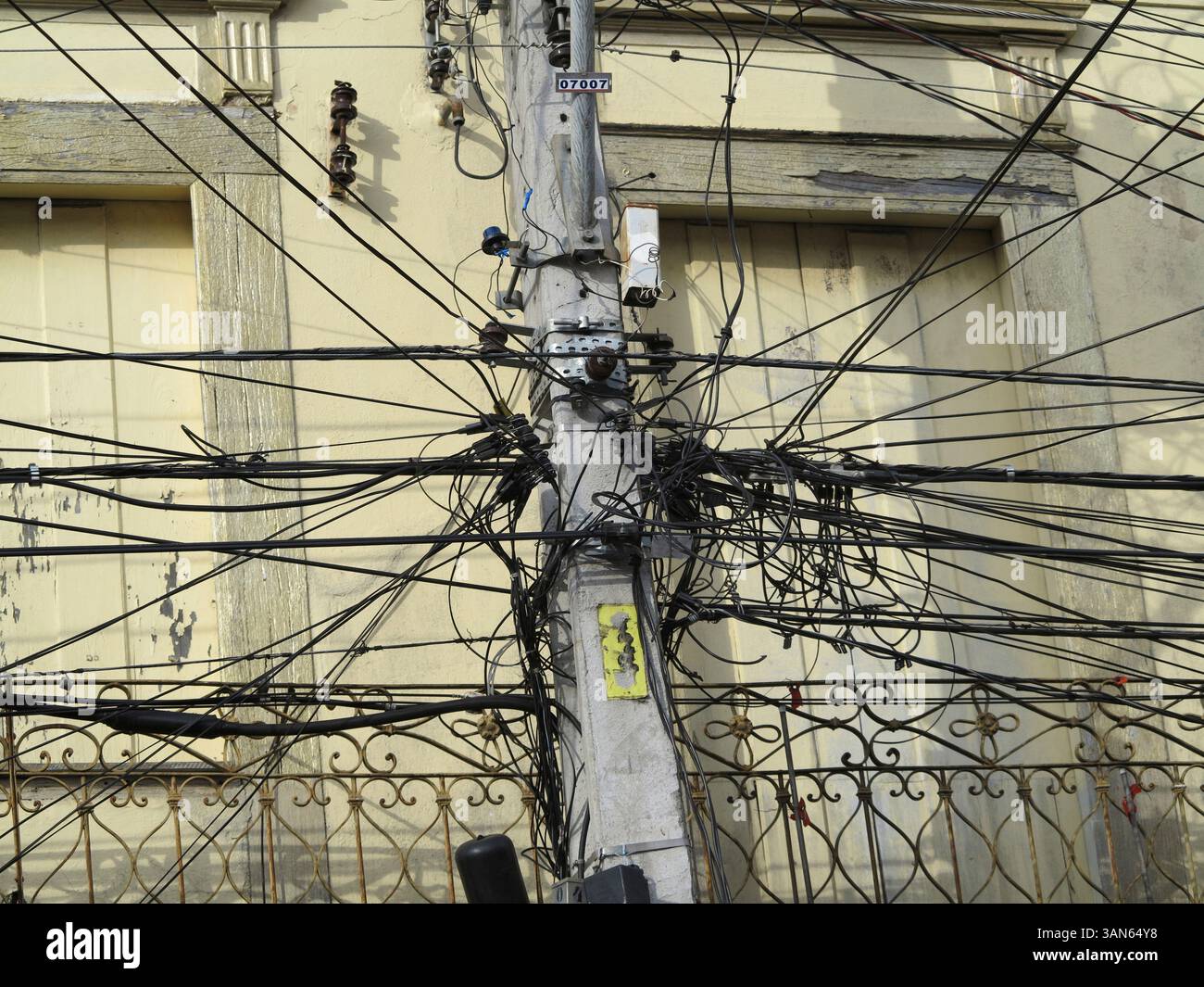 A tangle of cables and wires in Sao Paulo Brazil Stock Photo - Alamy