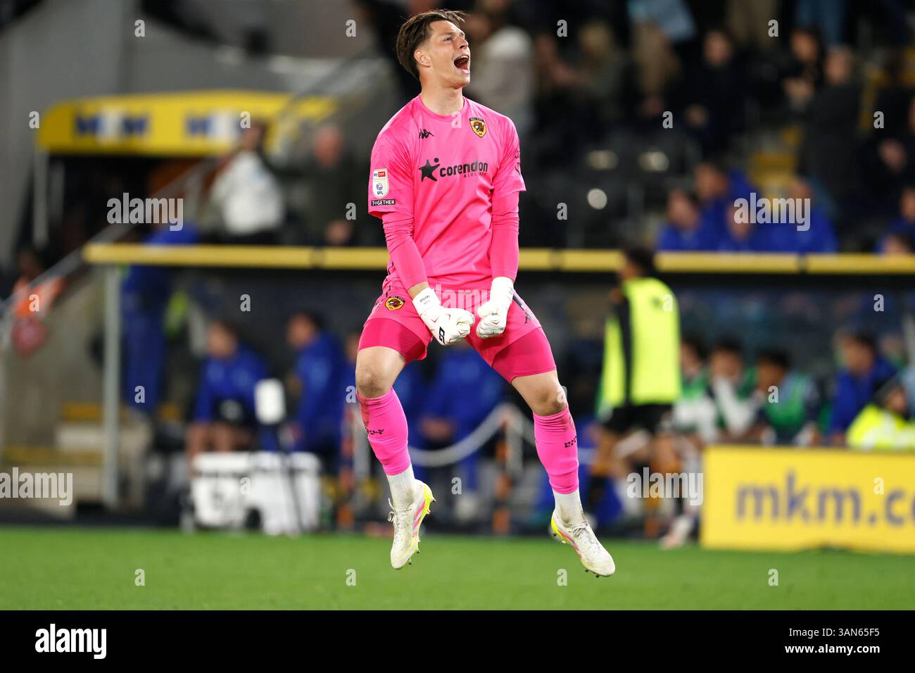 Hull City goalkeeper Ivor Pandur celebrates their side's first goal of ...