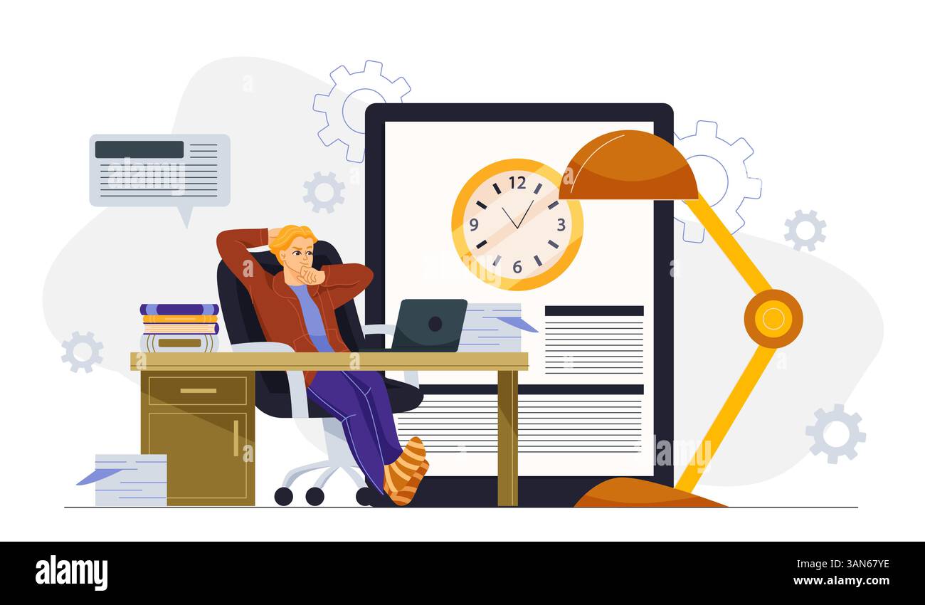 Procrastinating work Stock Vector Images - Alamy