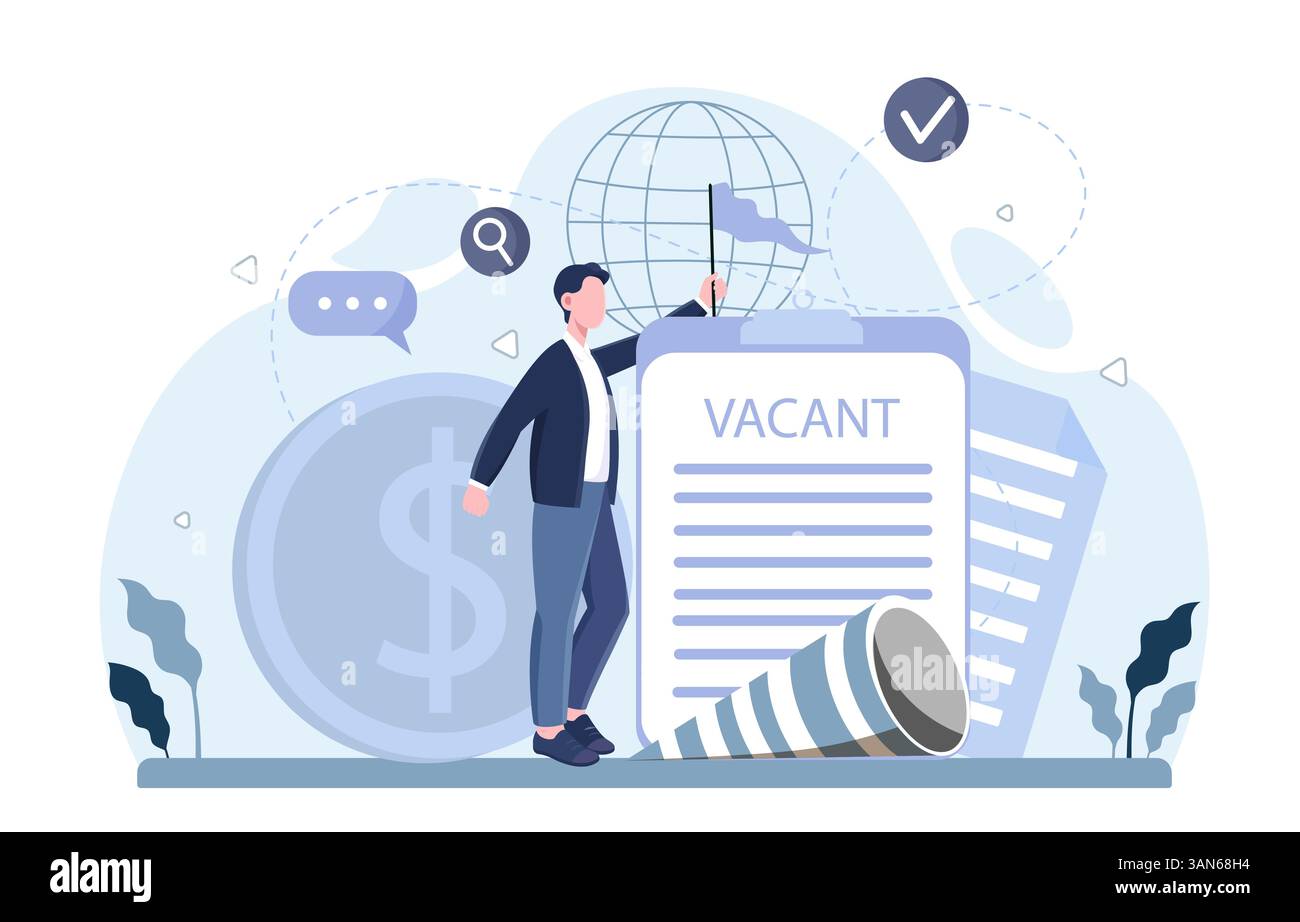 Vacant job position concept vector art. Vector illustration Stock ...