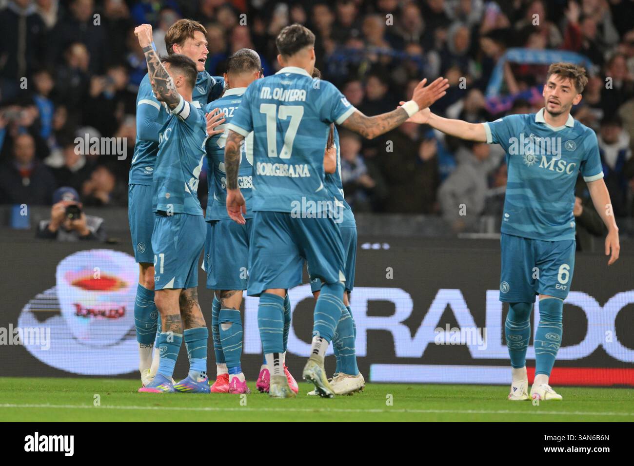 Naples, Italy. 14th April 2025, Stadio Diego Armando Maradona, Naples ...