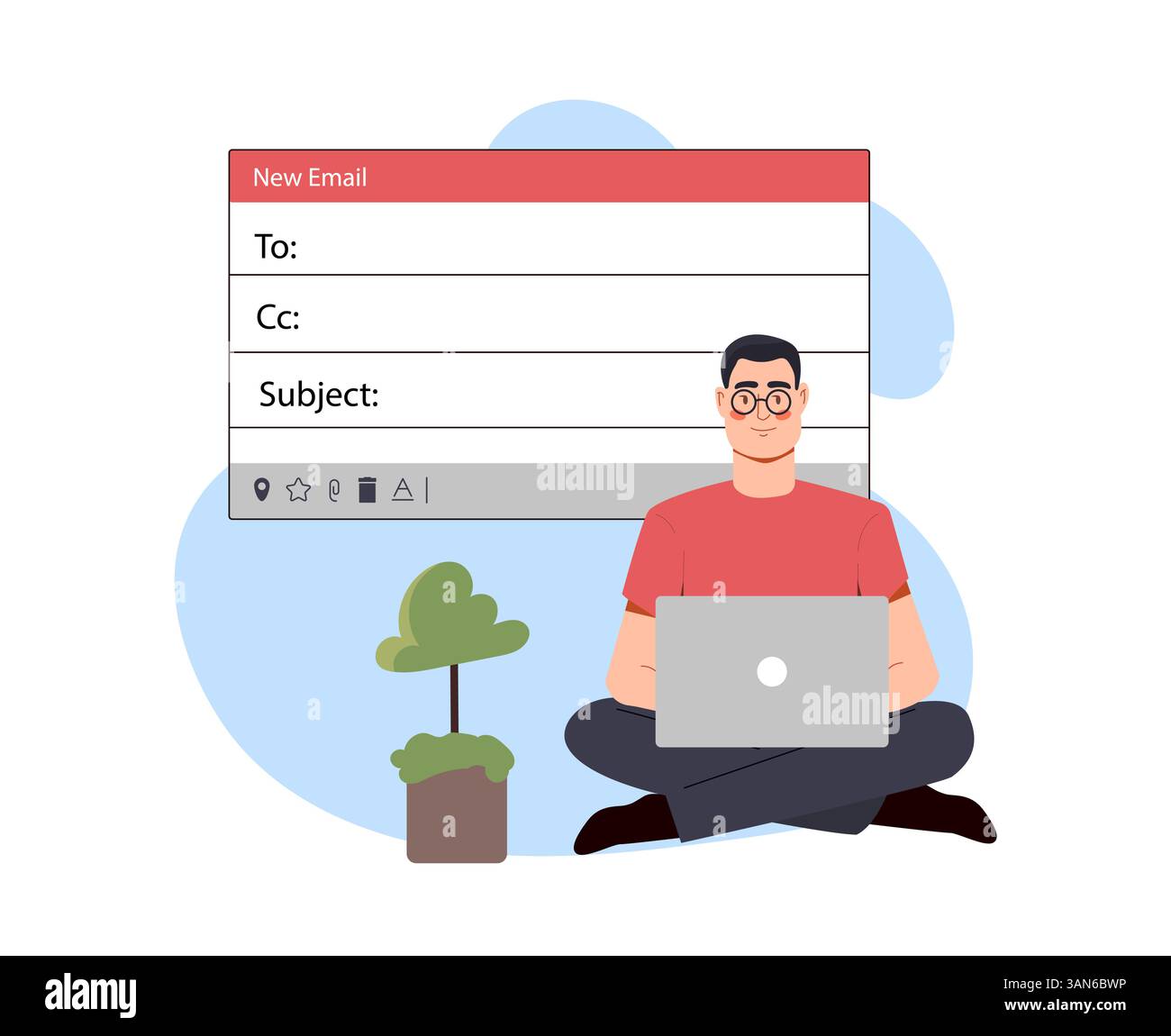 Typing email screen Stock Vector Images - Alamy