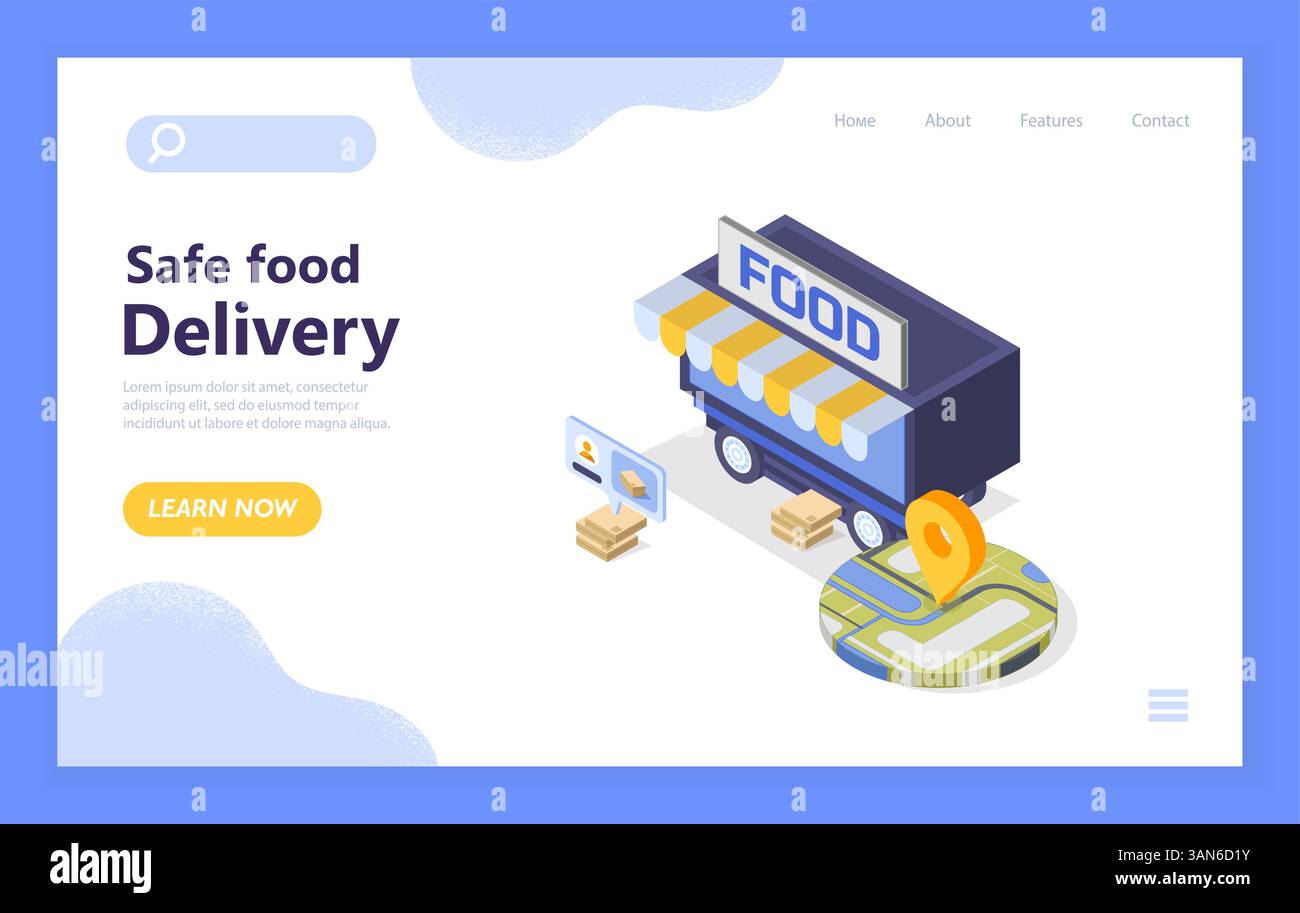 Safe food delivery service concept. Vector illustration Stock Vector ...