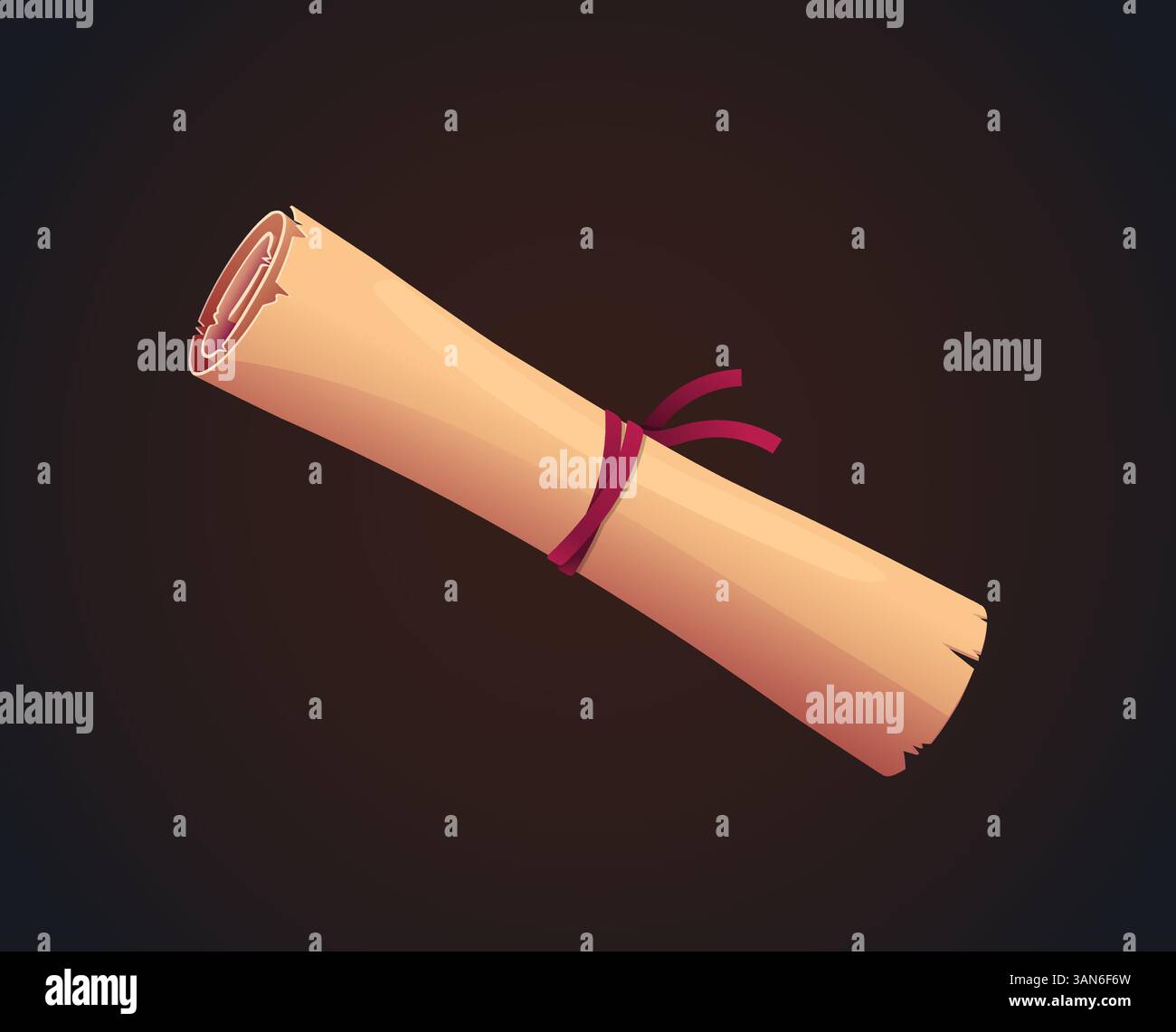 Ancient scroll tied with red ribbon. Vector illustration Stock Vector ...