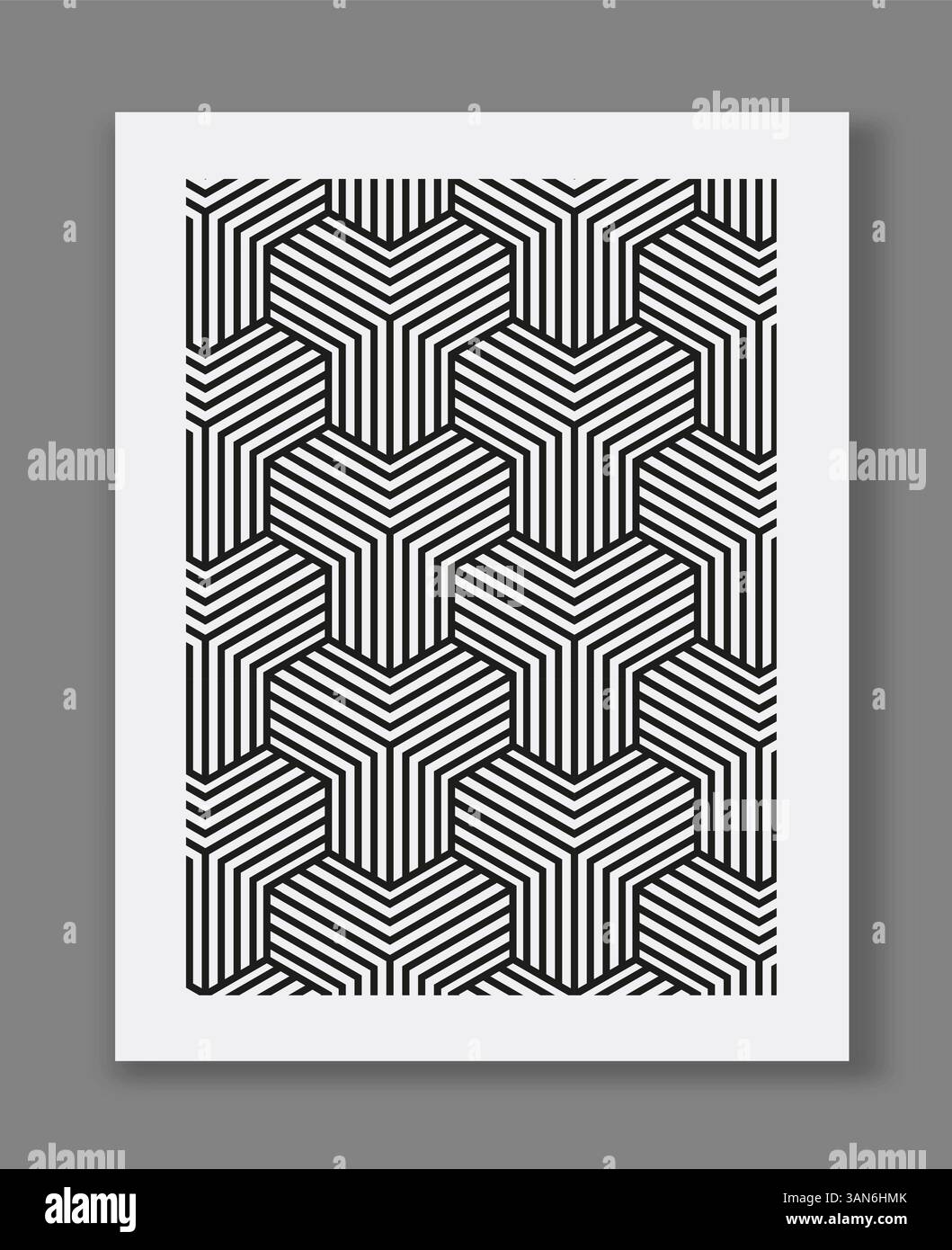 Geometric hexagon stripe pattern art. Vector illustration Stock Vector ...