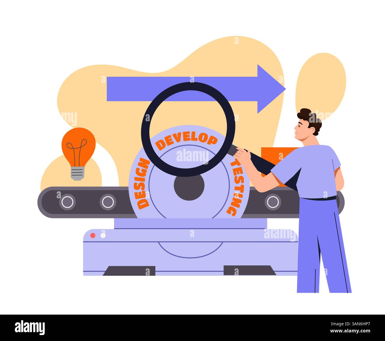 Design develop testing process concept. Vector illustration Stock ...