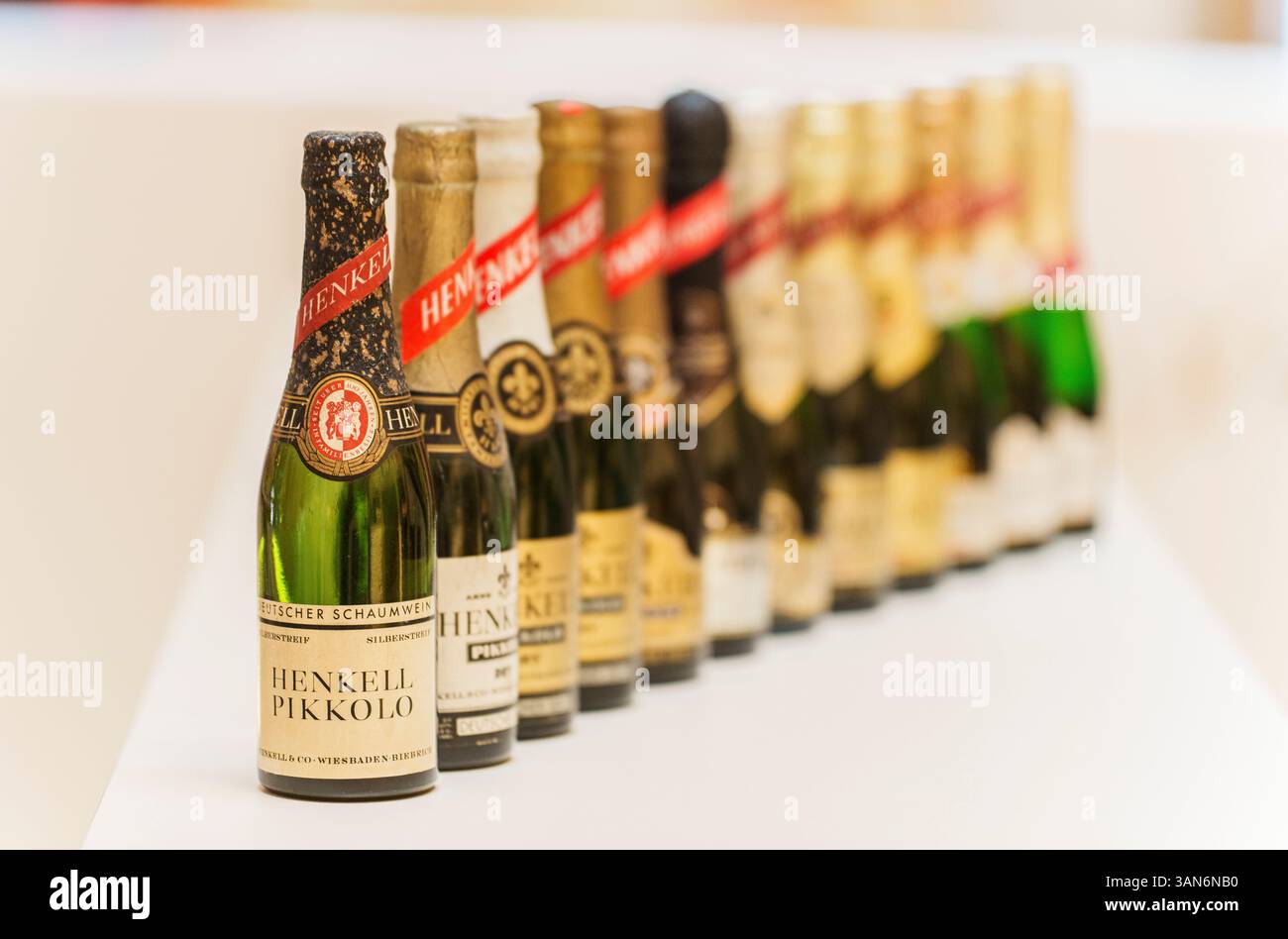 Wiesbaden, Germany. 10th Apr, 2025. A bottle of "Henkell Pikkolo ...