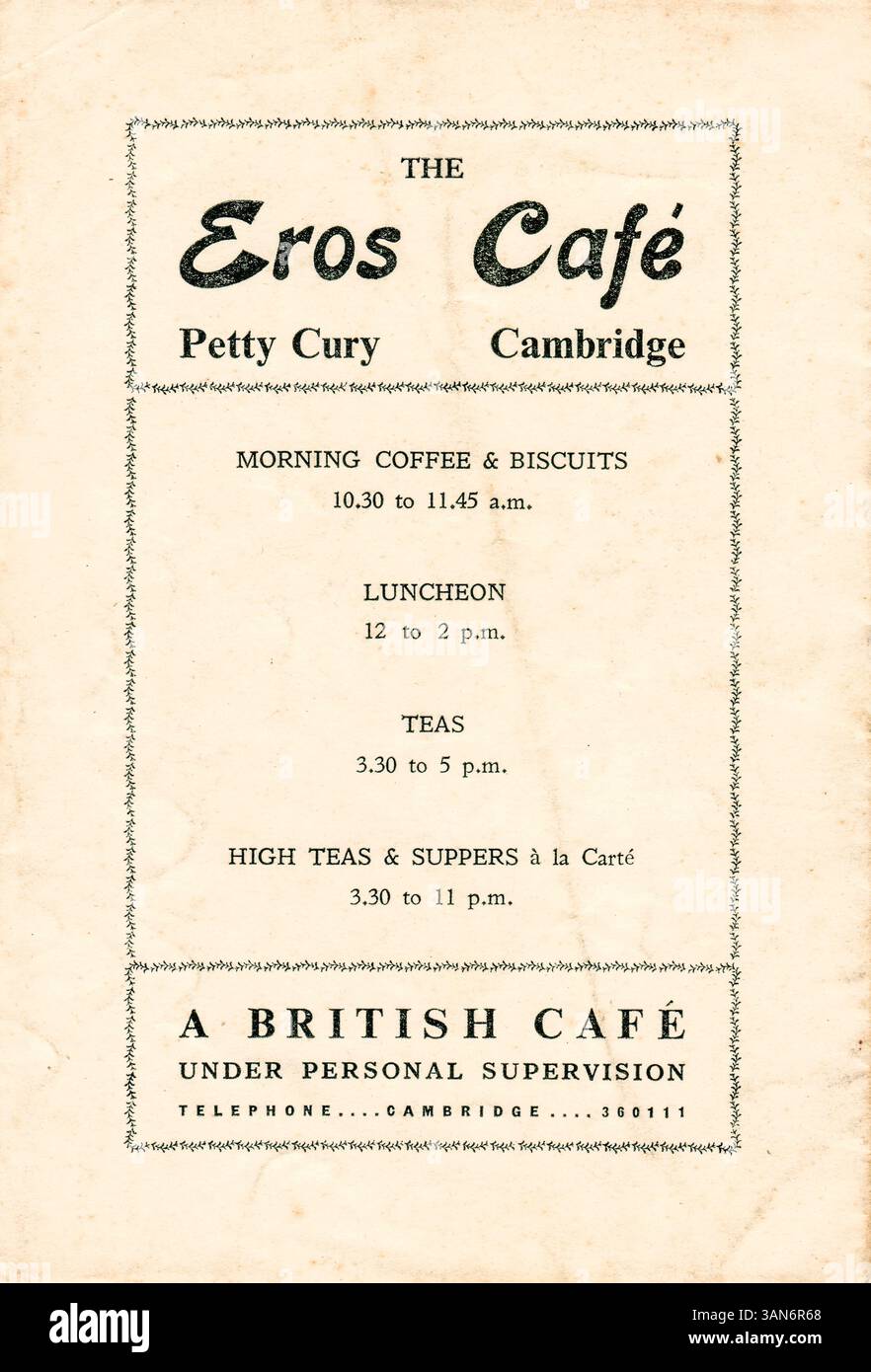 Eros cafe cambridge hi-res stock photography and images - Alamy
