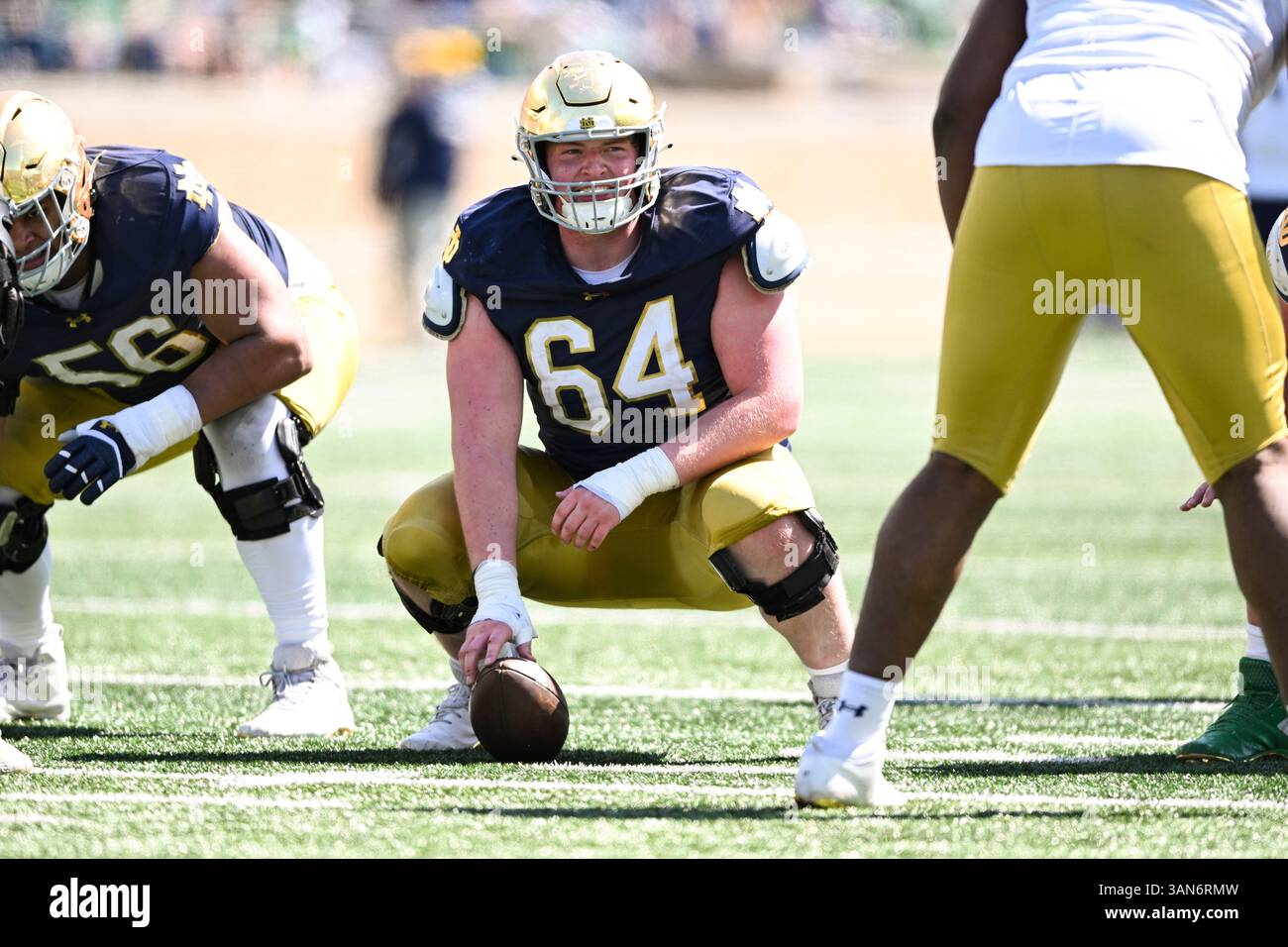 SOUTH BEND, IN - APRIL 12: Notre Dame OL Joe Otting (64) during the ...