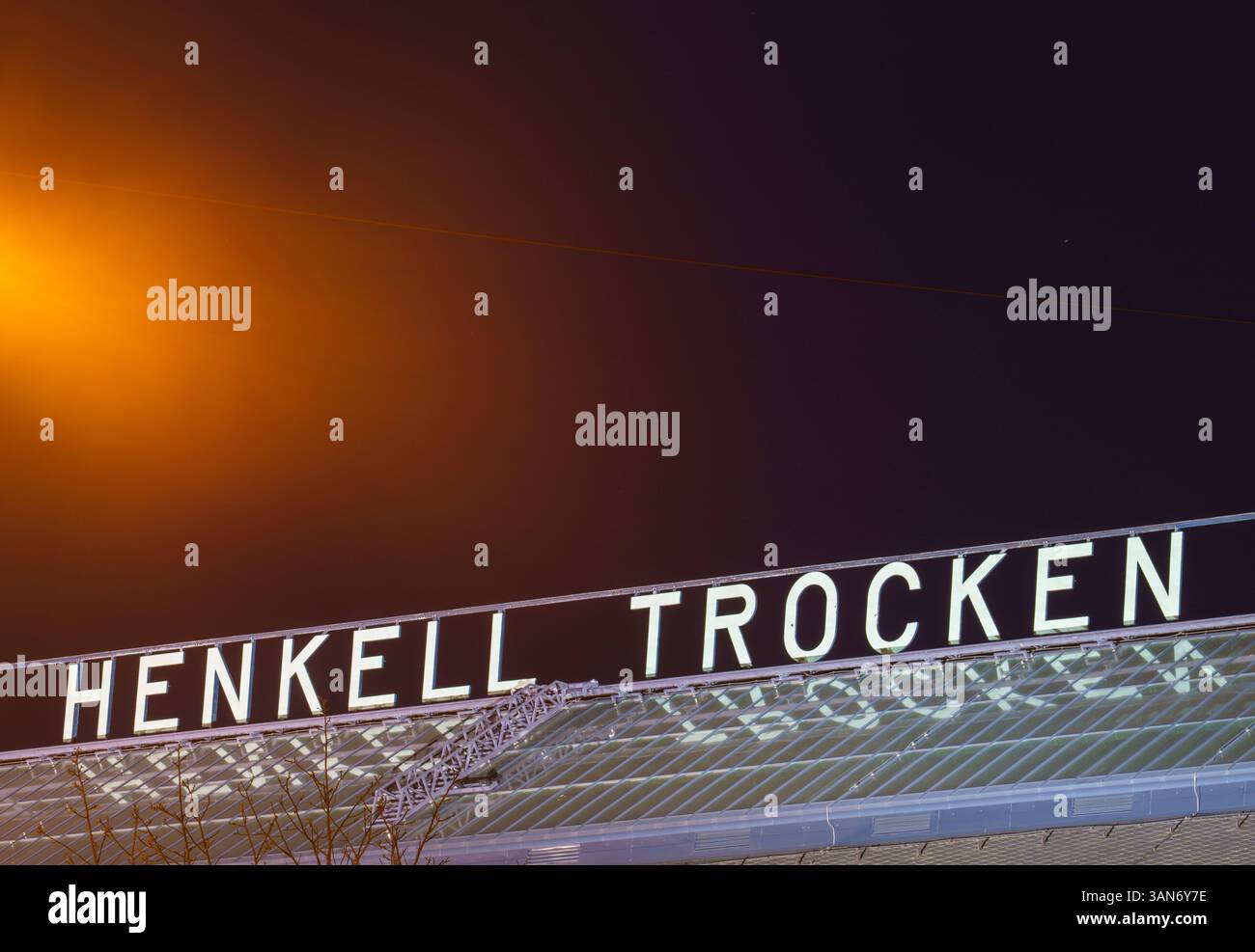 Wiesbaden, Germany. 14th Apr, 2025. The lettering "Henkell Trocken" is ...