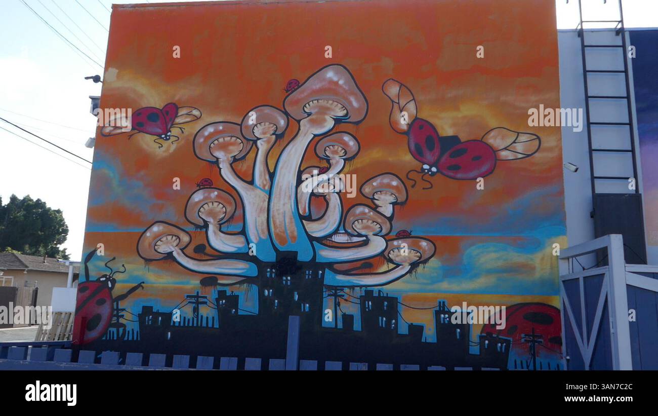 Los Angeles, California, USA 13th April 2025 Ladybugs Street Art Mural ...