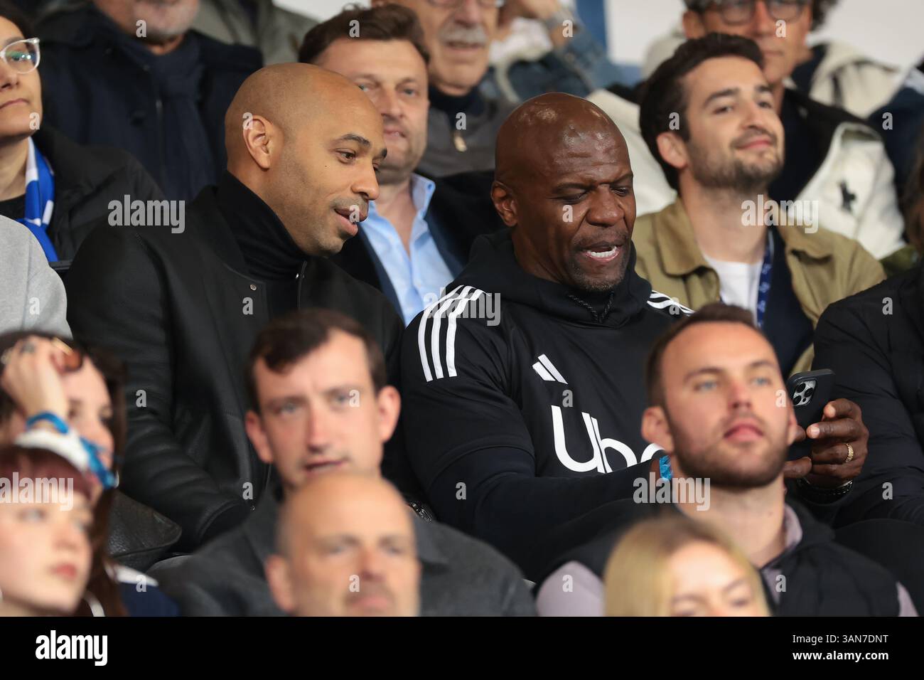 Como, Italy, 13th April 2025. Theirry Henry reacts with Terry Alan ...