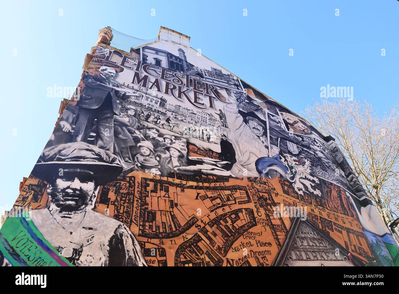 Sign & mural for Leicester Market on Market Place, 800 years old, and ...