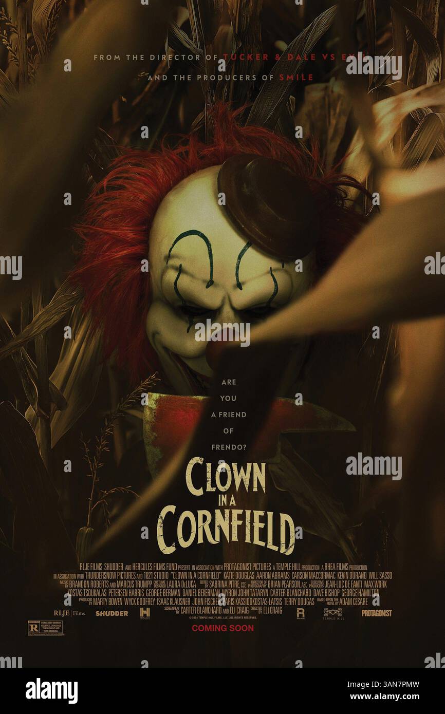 CLOWN IN A CORNFIELD, US advance poster, Frendo the Clown, 2025. © IFC ...
