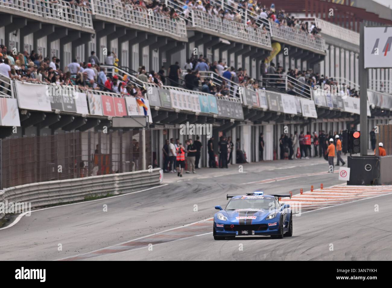 Valencia, Valencia, Spain. 13th Apr, 2025. SAFETY CAR racing the NASCAR PRO qualifiers at the ...