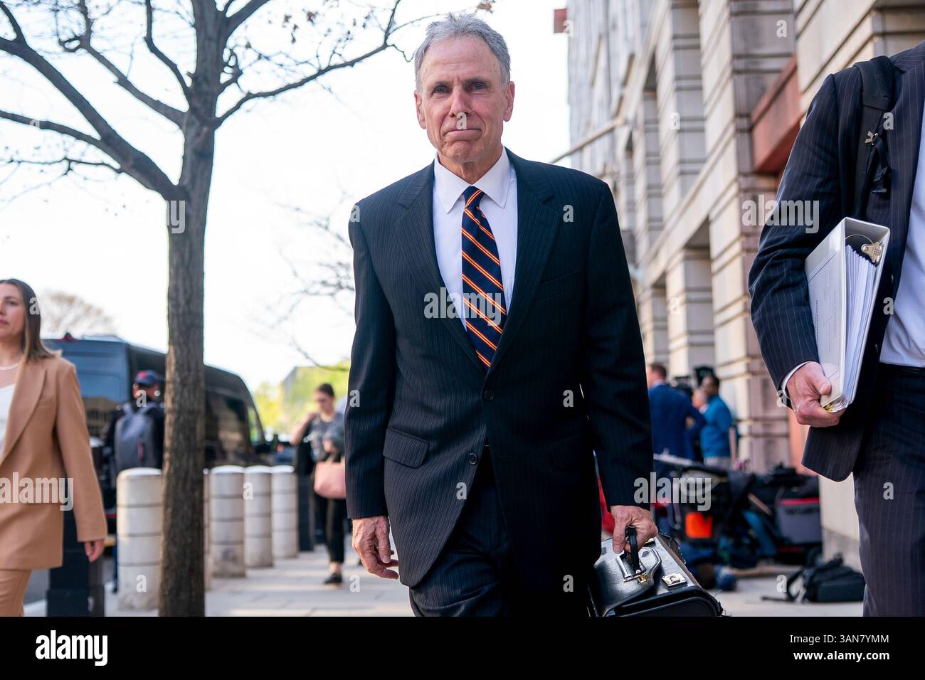 Mark Hansen, a lawyer for Meta, departs following the first day of a ...