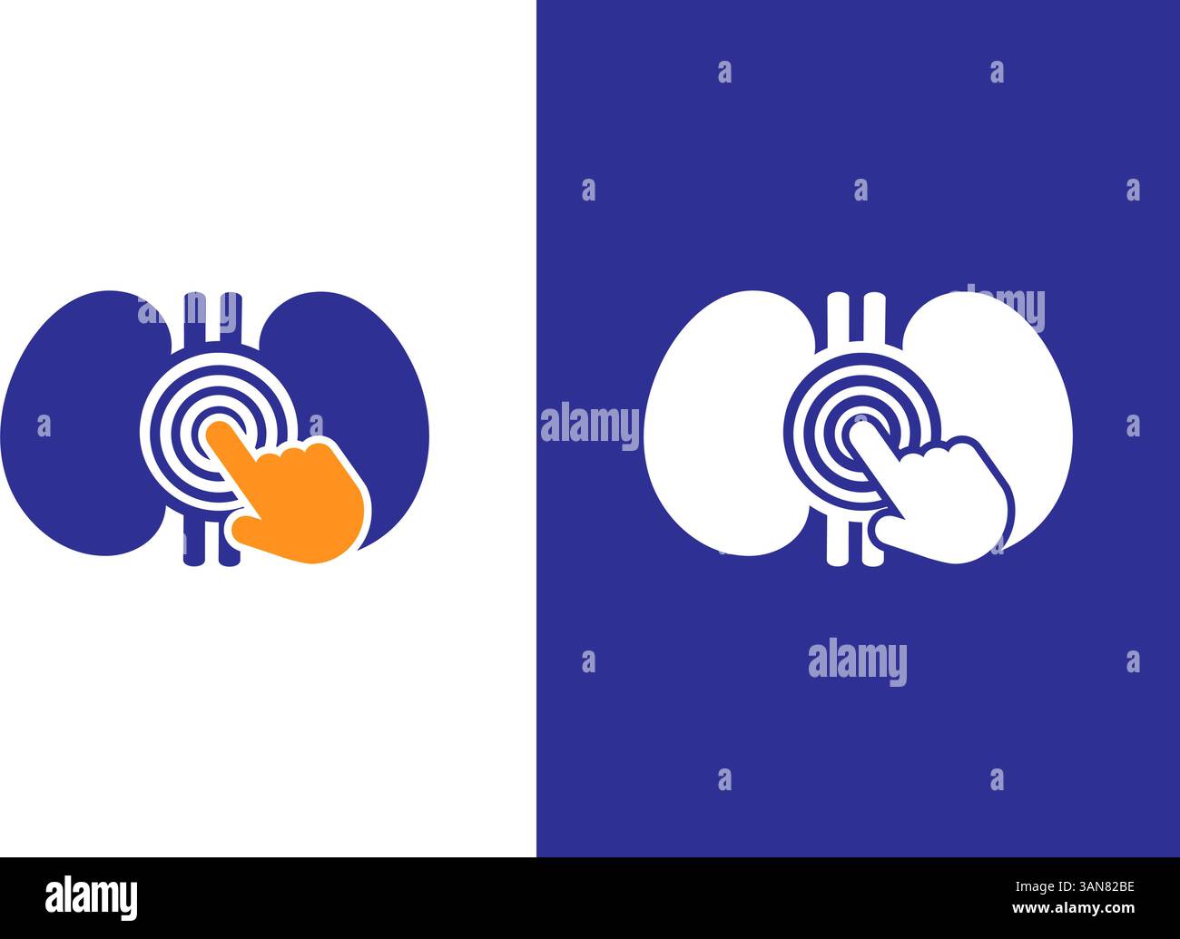 Kidneys and hand cursor logo combination. Human kidneys anatomy ...