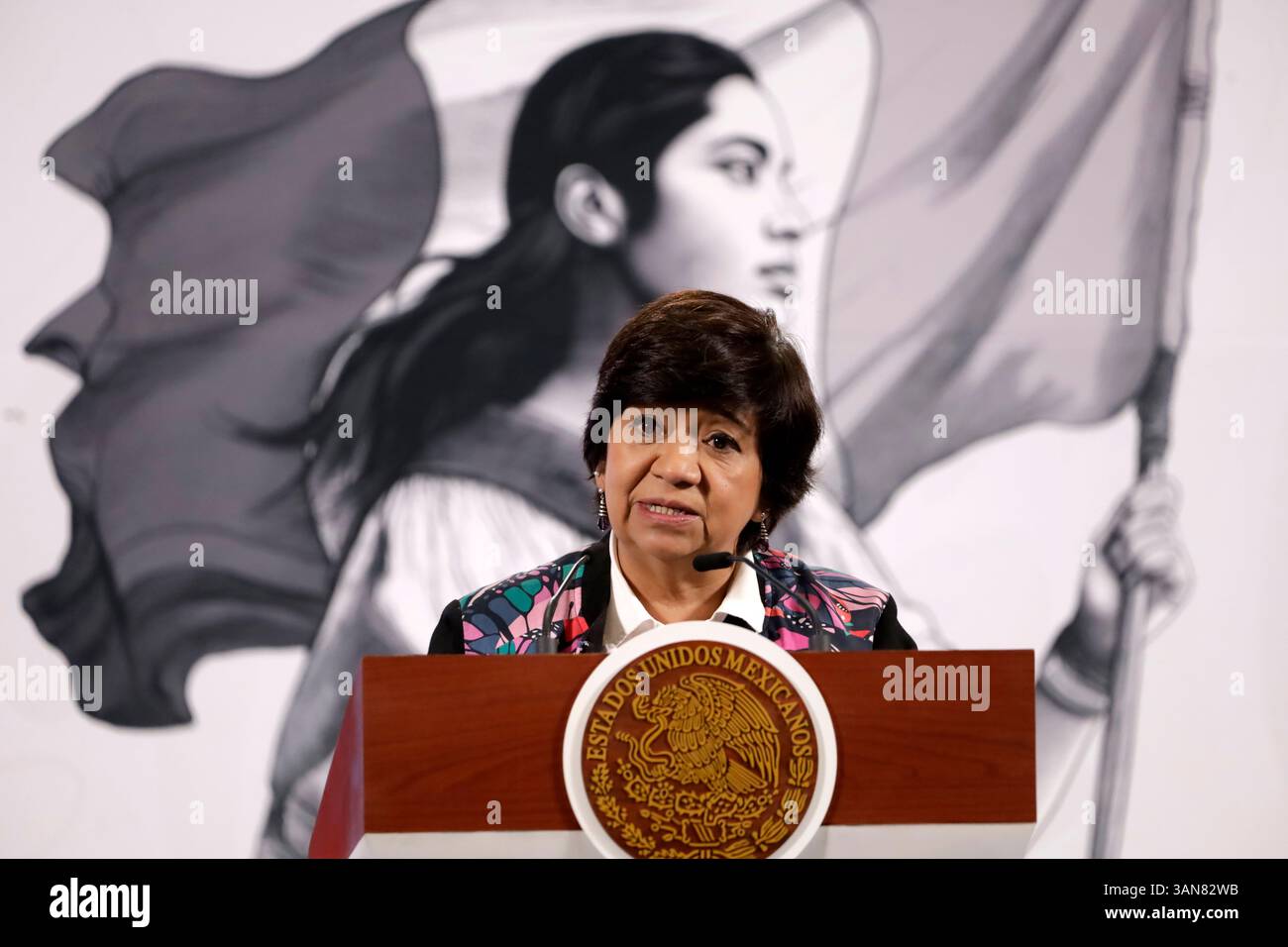 Mexico City, Mexico. 14th Apr, 2025. Secretary of Agrarian, Territorial ...
