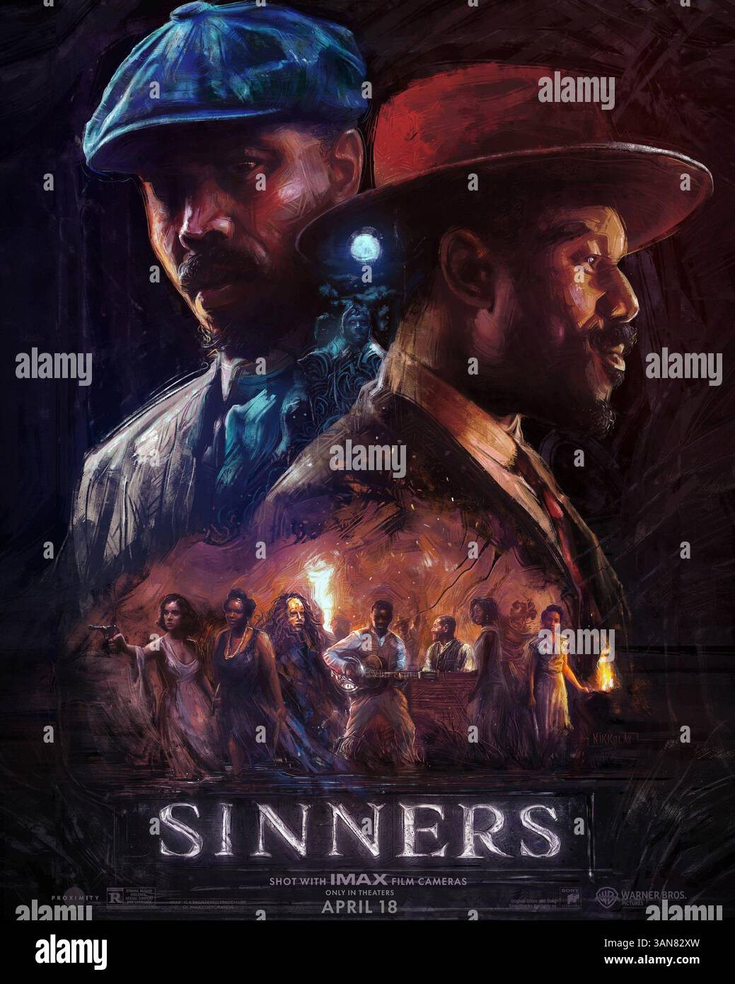 SINNERS, US poster, top: Michael B. Jordan (both), bottom from left ...