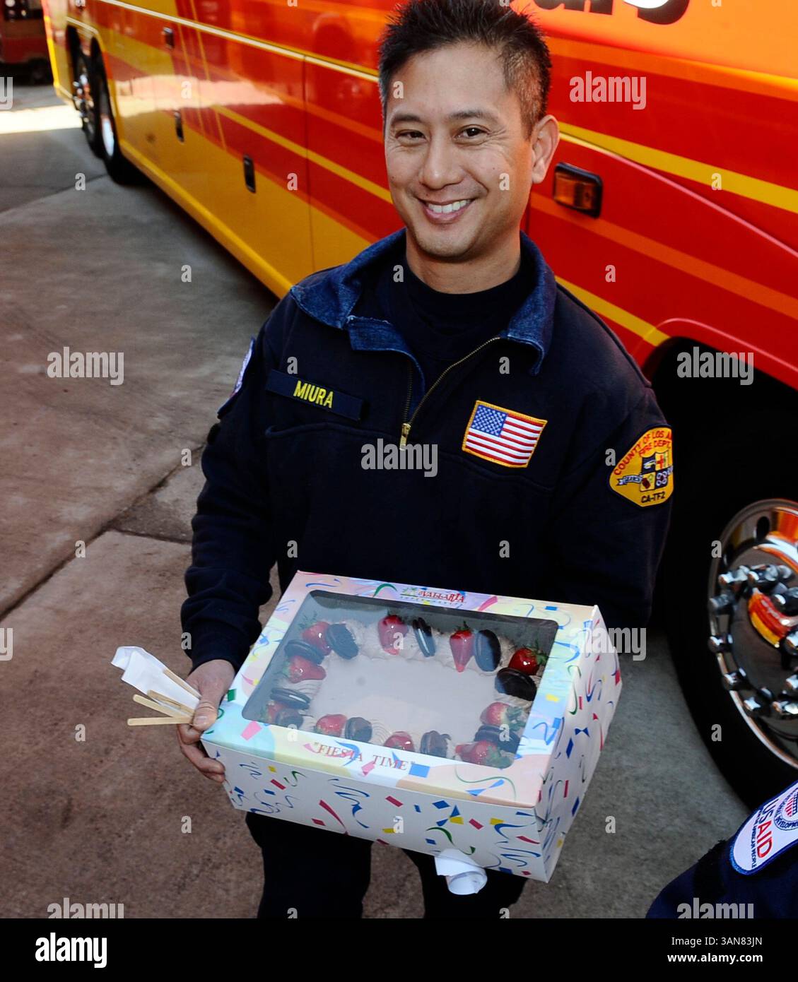 Jan 13,2010. Pacoima, California. USA. LA County fire Task Force 2 ...