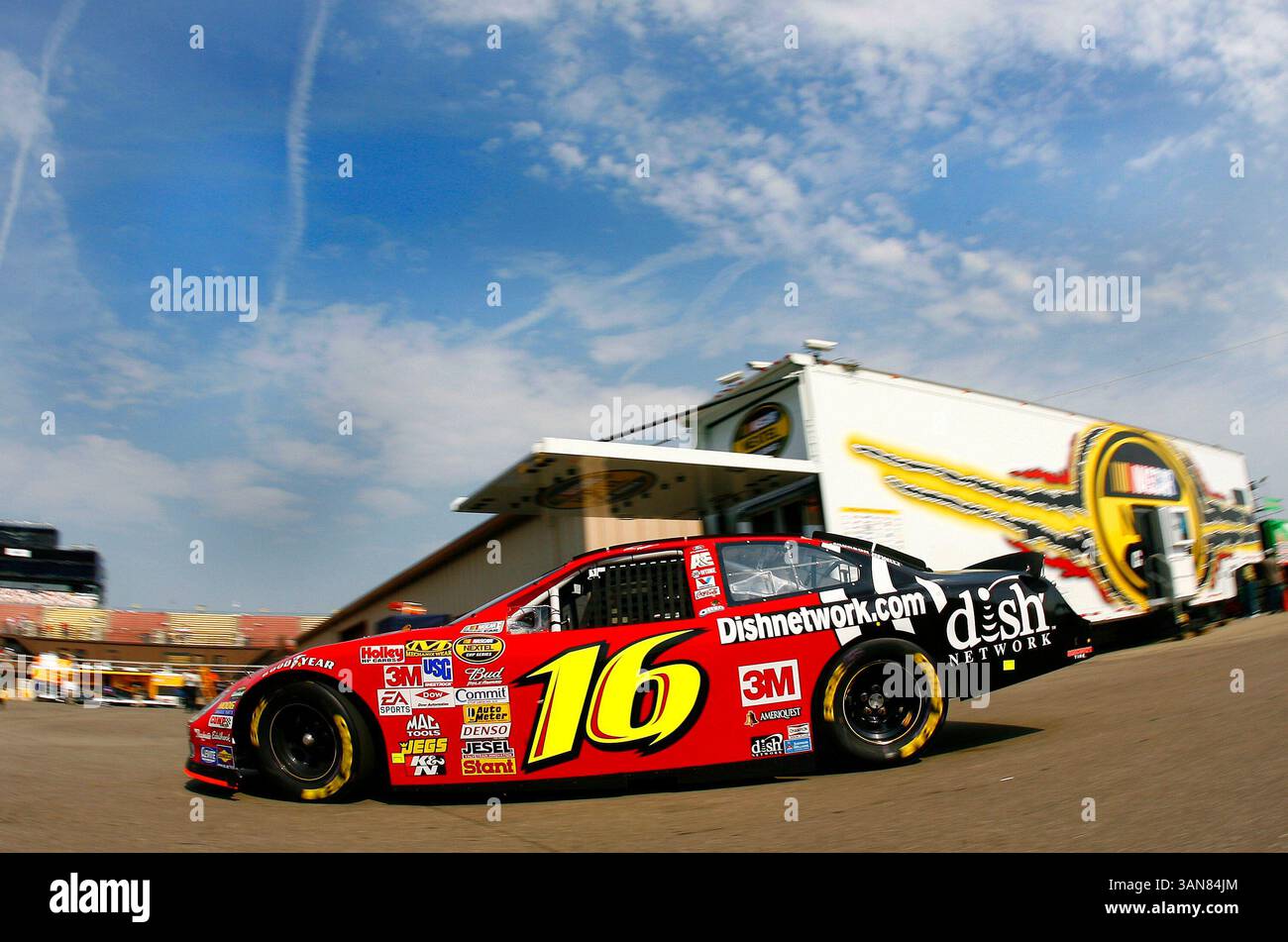 Greg Biffle heads out of the garage to practice for the Citizens Bank ...