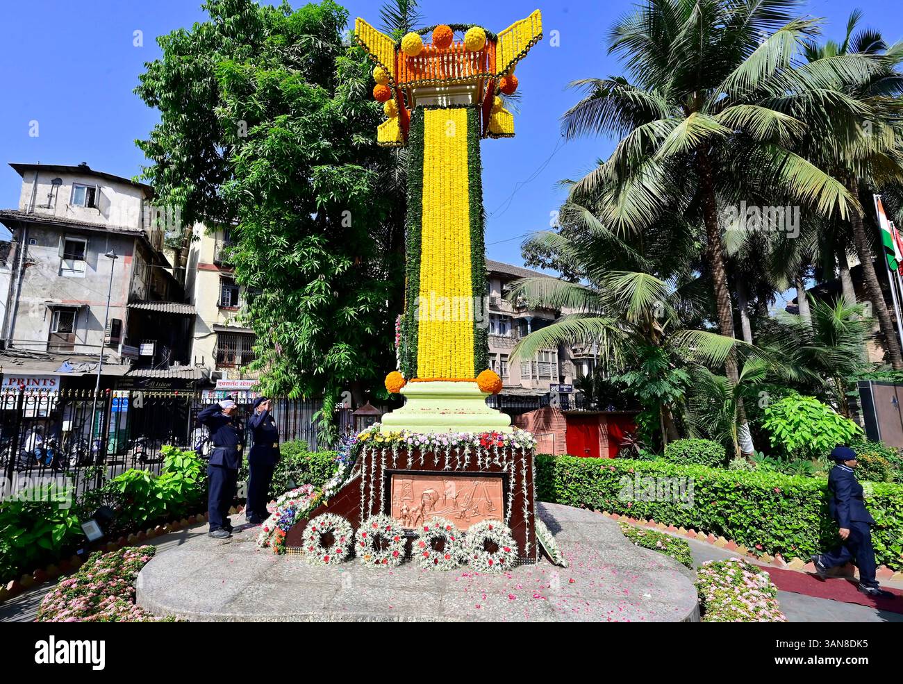 MUMBAI, INDIA - APRIL 14: Fire Brigade personnel pay tribute to the ...