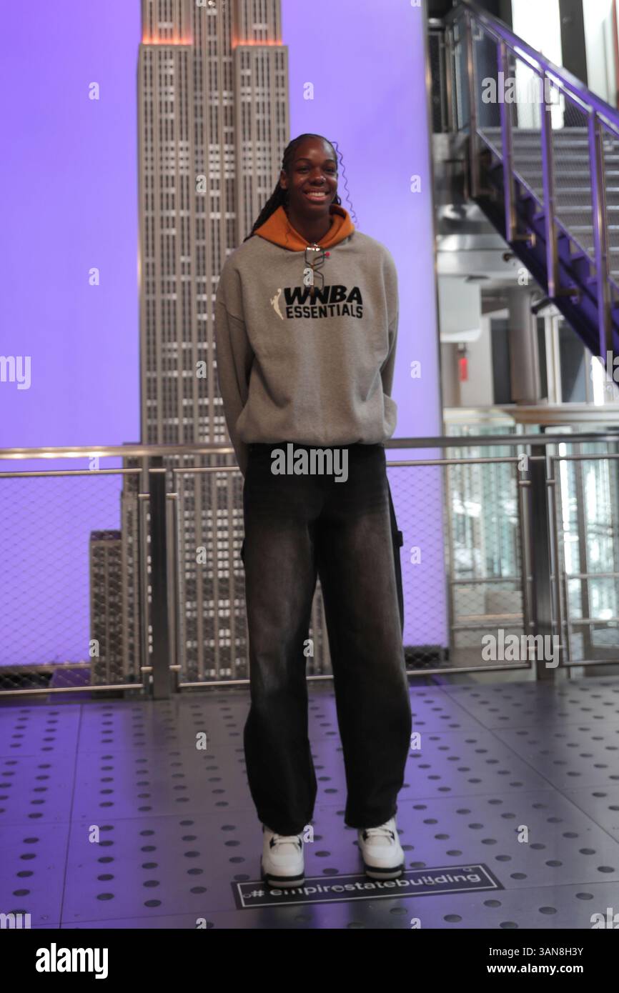 NEW YORK, NY - APRIL 14 2025: WNBA Commissioner Cathy Engelbert joins ...