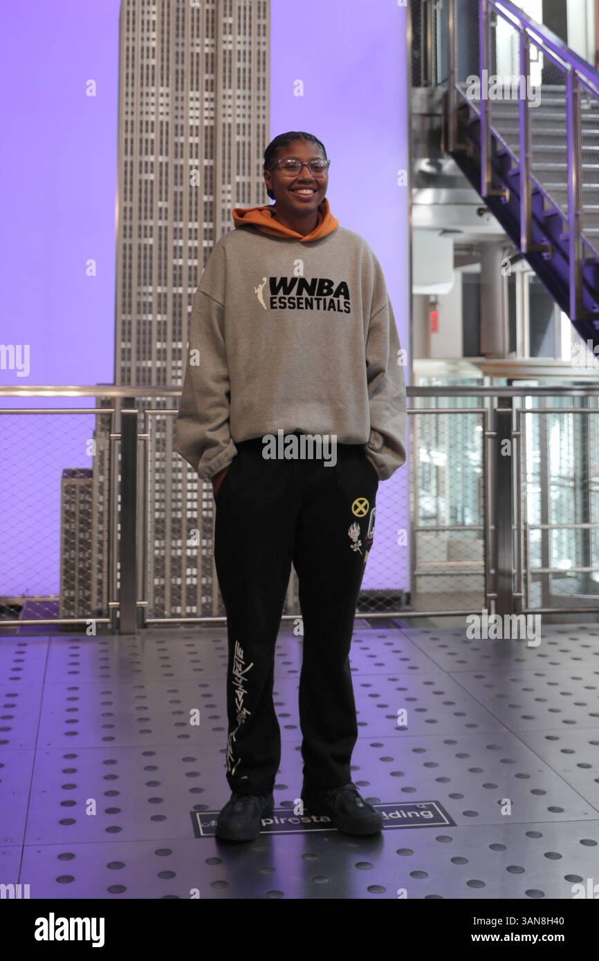 NEW YORK, NY - APRIL 14 2025: WNBA Commissioner Cathy Engelbert joins ...