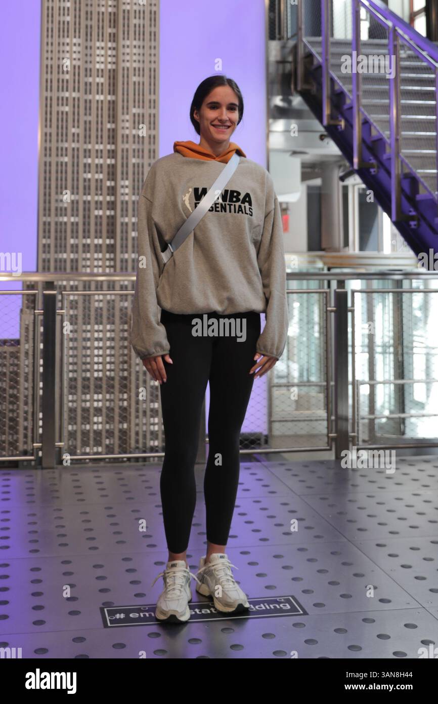 NEW YORK, NY - APRIL 14 2025: WNBA Commissioner Cathy Engelbert joins ...