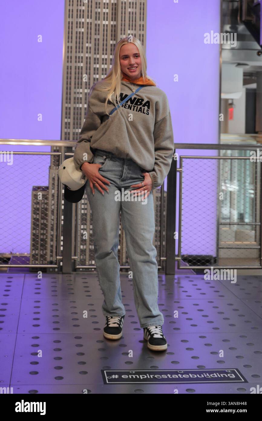 NEW YORK, NY - APRIL 14 2025: WNBA Commissioner Cathy Engelbert joins ...