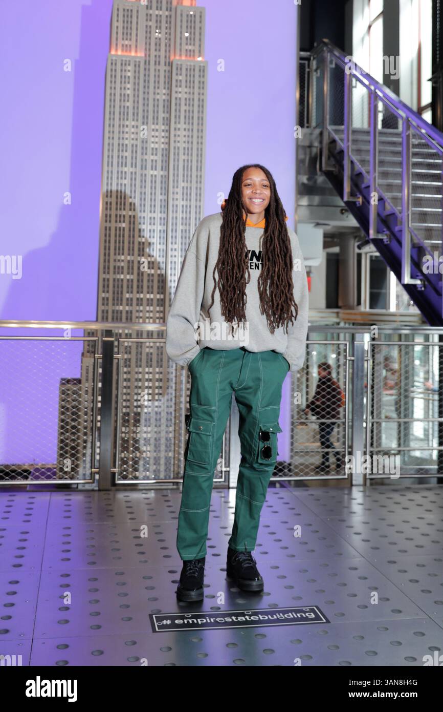 NEW YORK, NY - APRIL 14 2025: WNBA Commissioner Cathy Engelbert joins ...