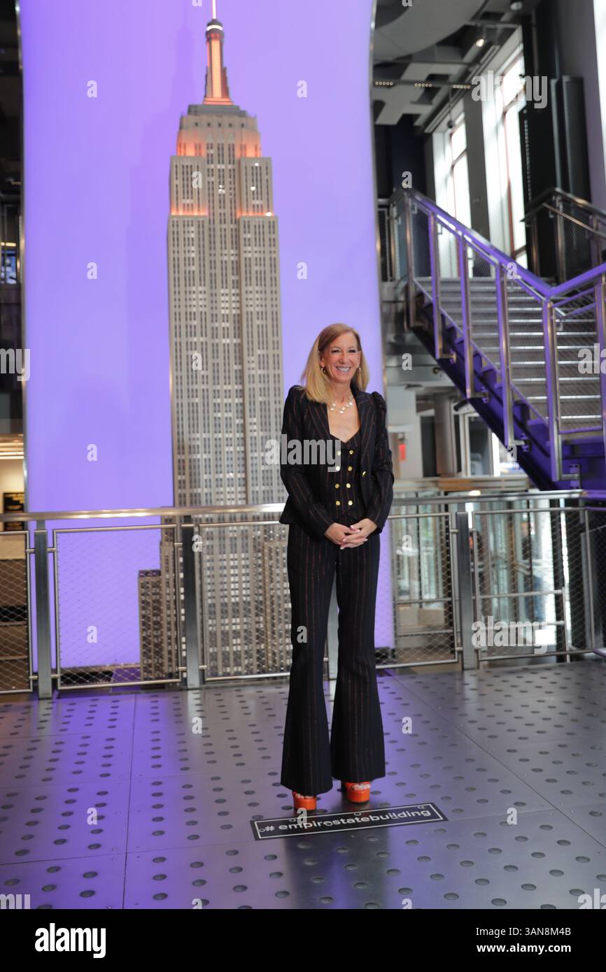 NEW YORK, NY - APRIL 14 2025: WNBA Commissioner Cathy Engelbert joins ...