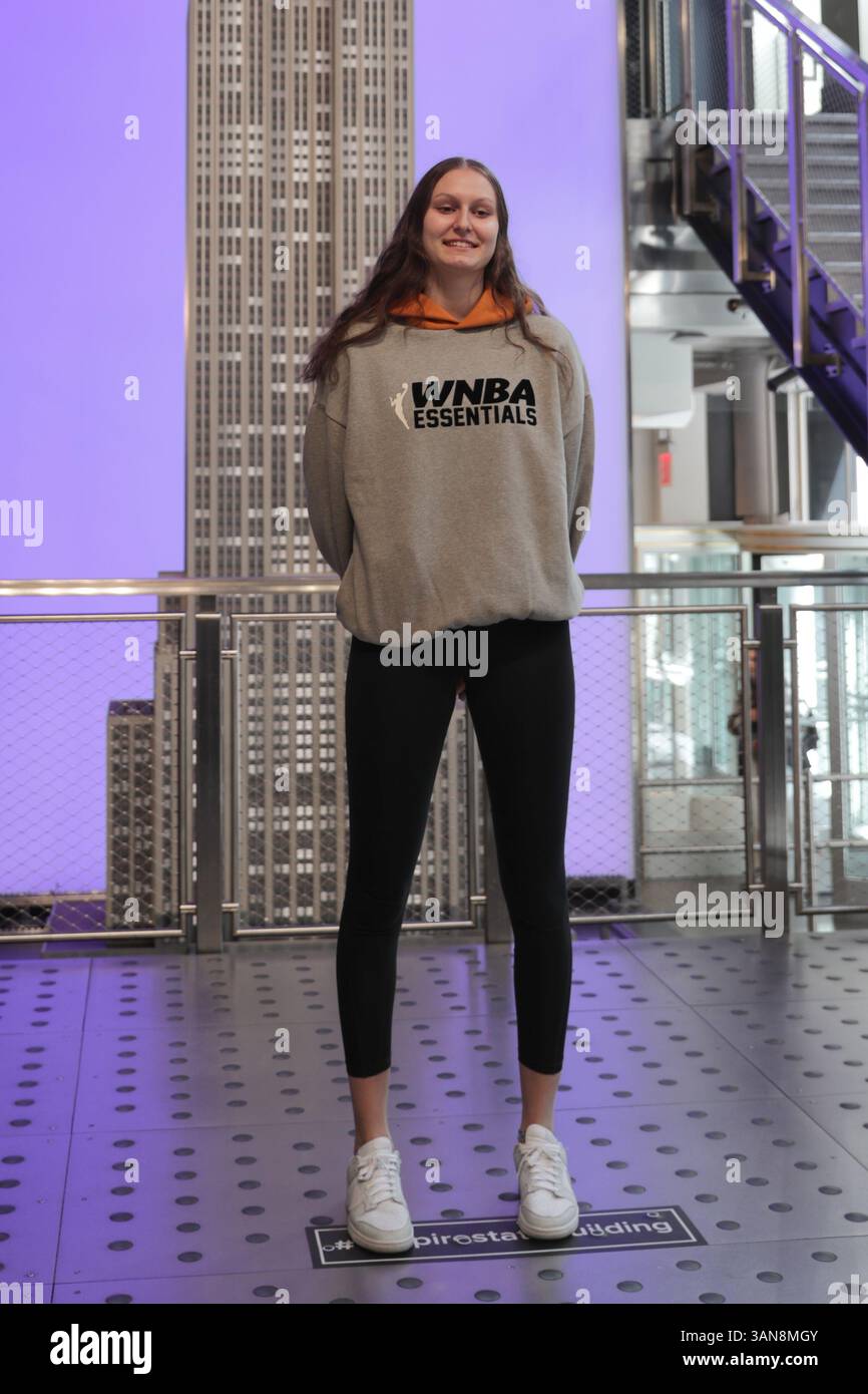 NEW YORK, NY - APRIL 14 2025: WNBA Commissioner Cathy Engelbert joins ...